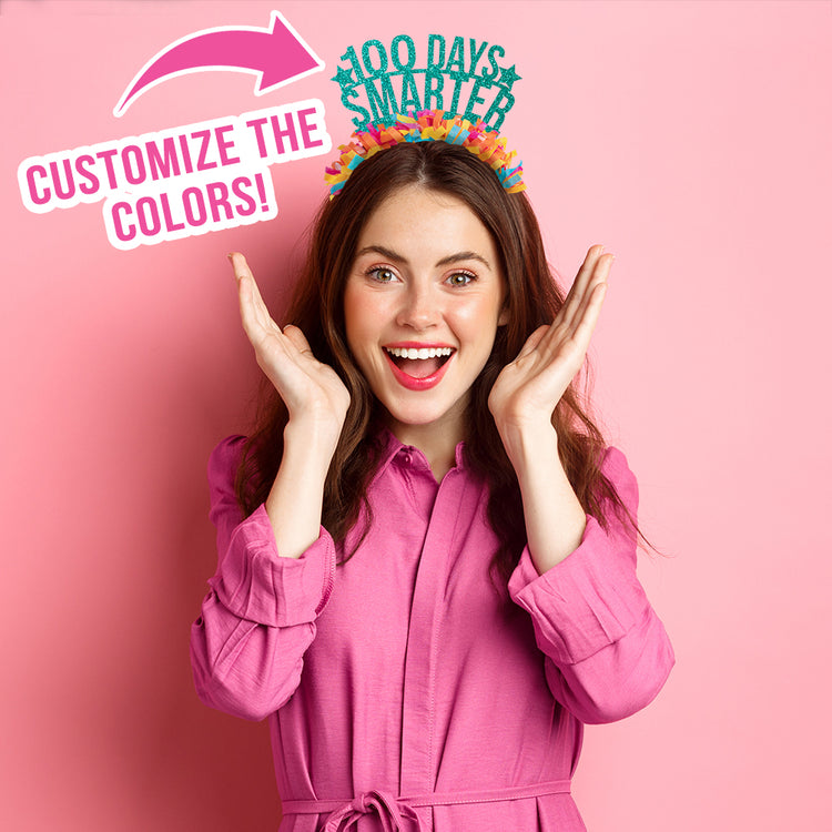 100 Days Smarter Teacher Crown, Teacher Headband – Festive Gal