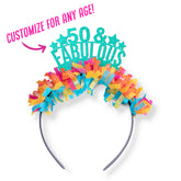 Custom Crown Birthday Headbands for 21st, 30th, 40th, 50th, 60th ...